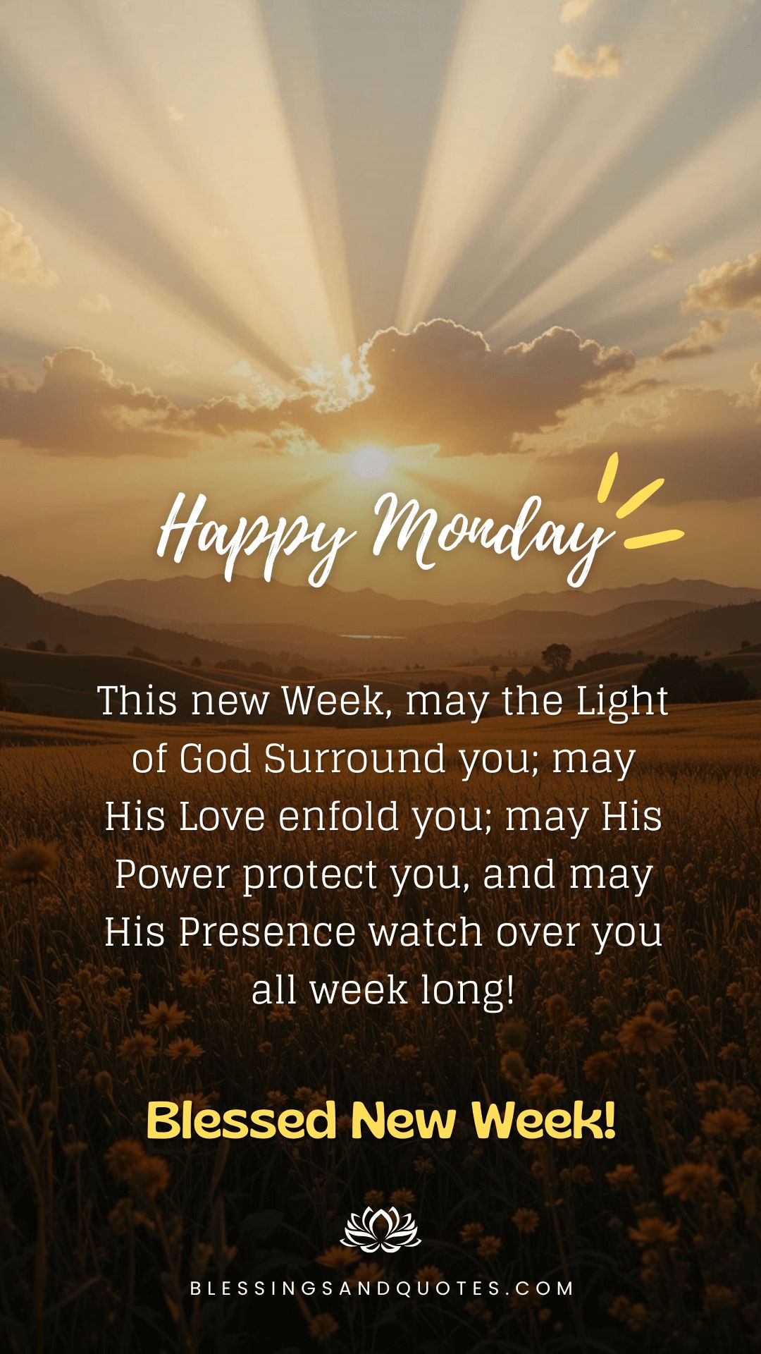 10 Beautiful Monday Blessings Images with Uplifting Quotes